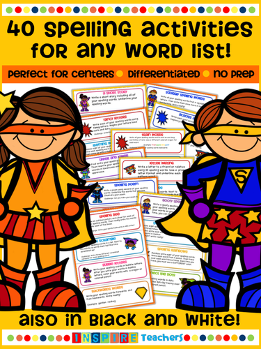Spelling activities - 40 fun task cards | Teaching Resources