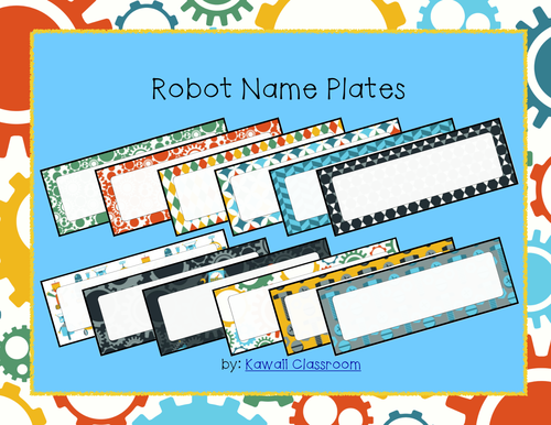 Robot Desk Tags (Name Plates) | Teaching Resources
