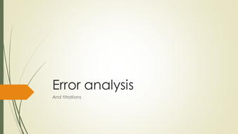 error analysis and titration calculations made easy | Teaching Resources