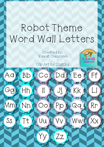 Robot Theme Word Wall Letters | Teaching Resources