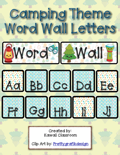 Camping Theme Word Wall Letters | Teaching Resources