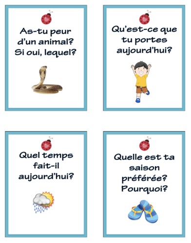 Primary French Speaking Prompts: 100 Question Cards for Discussion ...