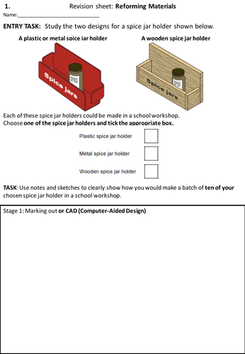AQA GCSE Resistant materials revision lessons | Teaching Resources