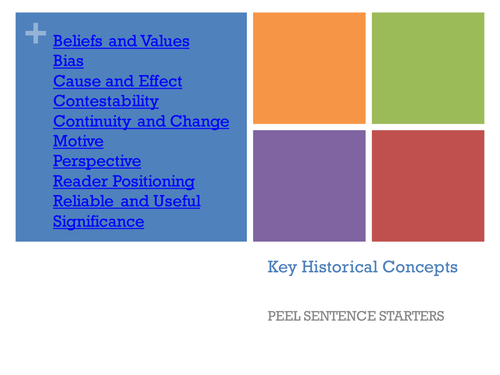 Key Historical Sentence Starters for PEEL paragraphs | Teaching Resources