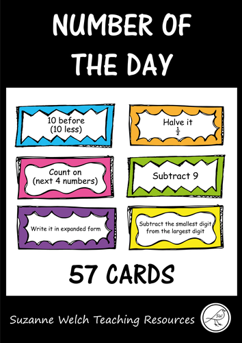 Number of the Day cards (scrappy border) | Teaching Resources