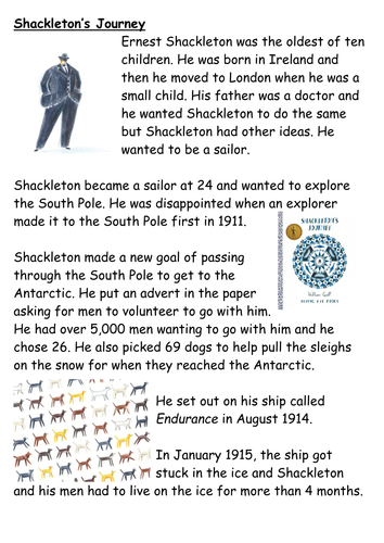 6 days literacy planning on Shackleton and the Antarctic for year 2 ...
