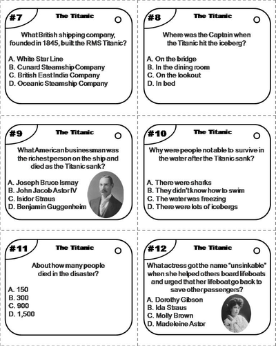 Titanic Task Cards | Teaching Resources