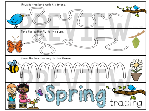 Spring Tracing (Fine Motor and Vocabulary Development) | Teaching Resources