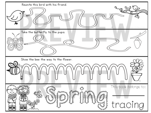 Spring Tracing (Fine Motor and Vocabulary Development) | Teaching Resources