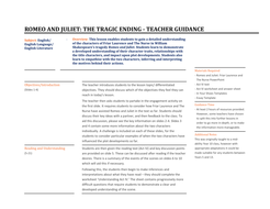 Romeo and Juliet: Friar Laurence and The Nurse! | Teaching Resources