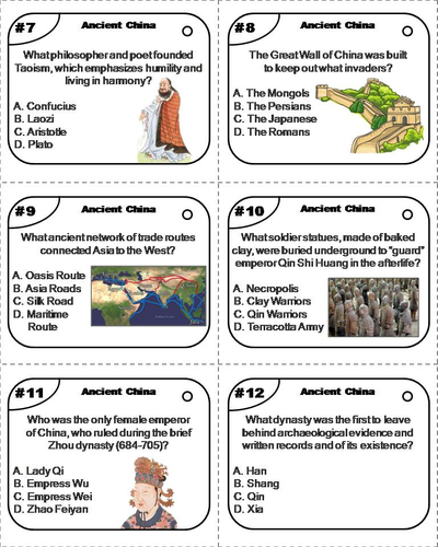 Ancient China Task Cards | Teaching Resources