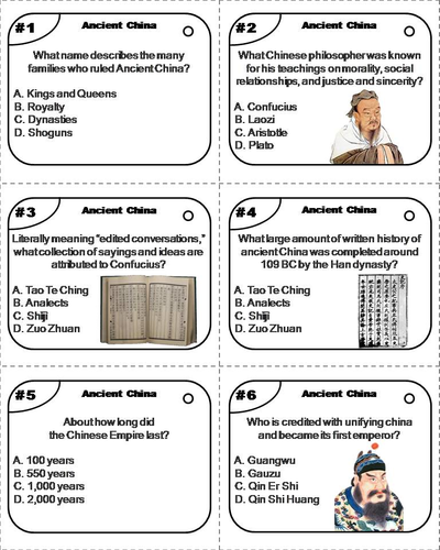 Ancient China Task Cards | Teaching Resources