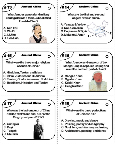 Ancient China Task Cards | Teaching Resources