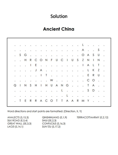 Ancient China Word Search | Teaching Resources