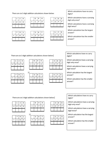 Column Addition Year 3 | Teaching Resources