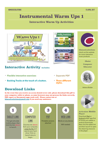Musical Instruments Warm Up 1 Interactive Module | Teaching Resources