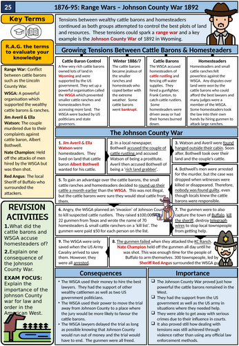 Johnson County War 1892 - American West - GCSE History Edexcel - Lesson ...
