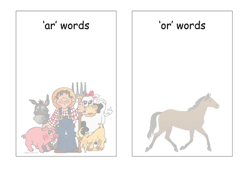 or and ar sorting Phonics screen Year 1 Reception | Teaching Resources