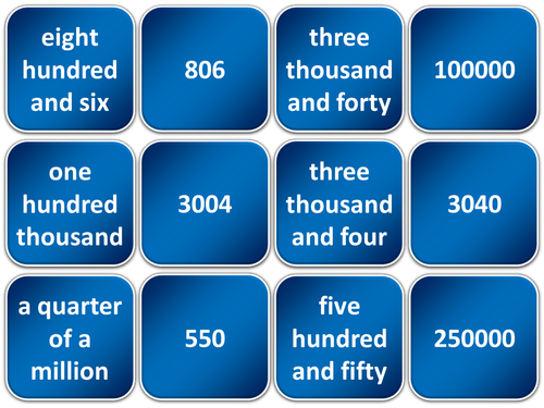 Place Value Matching Activity | Teaching Resources