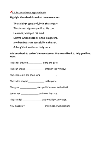 Adding the suffix '-ly' to make adverbs | Teaching Resources