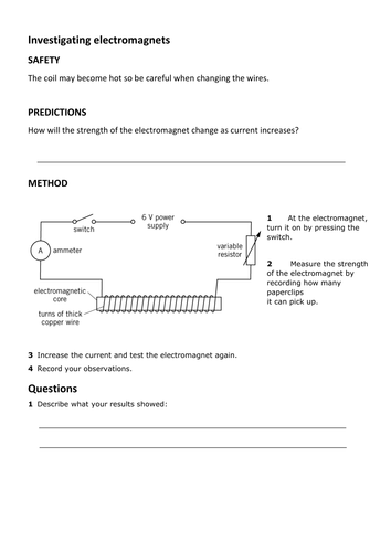 AQA GCSE P3.3.1- Electromagnets | Teaching Resources