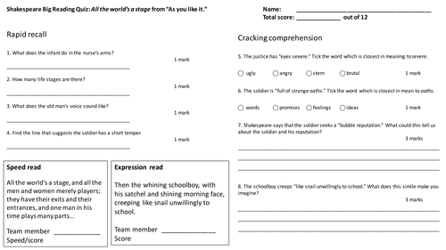 Year 5 / 6 reading scheme of work: Shakespeare (23 lessons) | Teaching ...