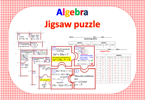 Learn Algebra through Jigsaw puzzle | Teaching Resources