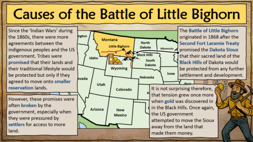 Battle of Little Bighorn Custer - American West - GCSE History Edexcel ...
