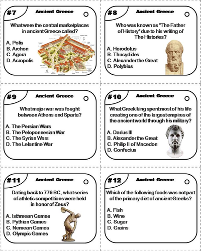 Ancient Greece Task Cards | Teaching Resources