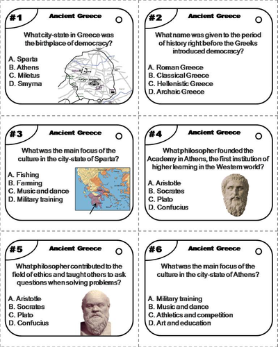 Ancient Greece Task Cards | Teaching Resources