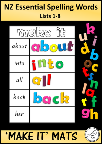 New Zealand Essential Spelling Words - 'Make it' mats | Teaching Resources