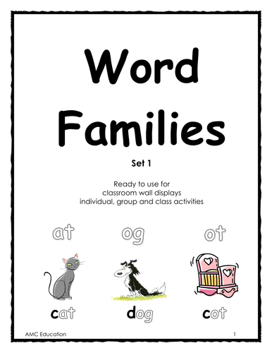 Word Families Set 1 | Teaching Resources