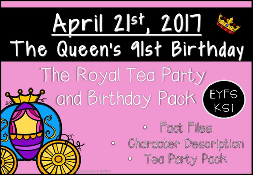 Queen Elizabeth's Birthday - Royal Tea and Birthday Pack for EYFS/KS1 ...