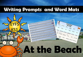 At the Beach Differentiated Writing Prompts and Seaside/Beach Word Mats ...