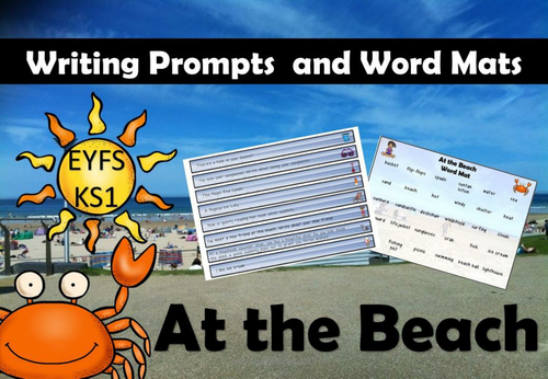 At the Beach Differentiated Writing Prompts and Seaside/Beach Word Mats ...