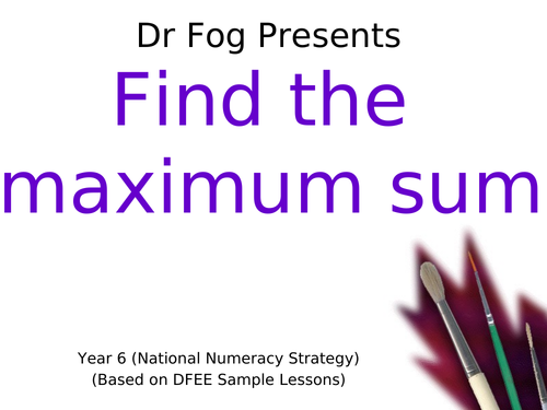 YouTube Find the maximum sum FREE Year 6 Maths PowerPoint Lesson Autumn ...