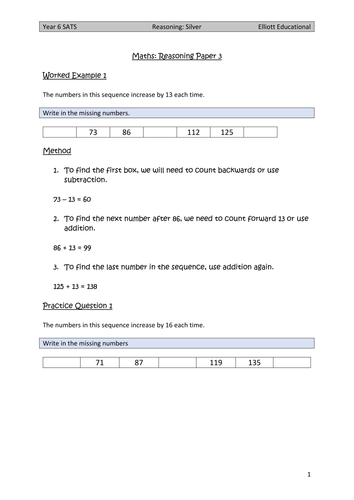 Year 6 SATS Maths Reasoning Paper 3 Revision Silver/Expected Level ... Year 6 SATS Maths Reasoning Paper 3 Revision Silver/Expected Level ...