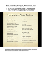 Stanza by stanza analysis of 'The Manhunt' by Simon Armitage | Teaching ...