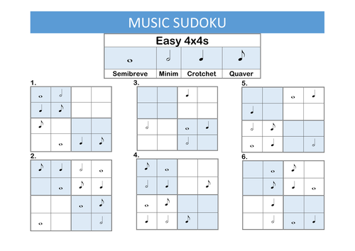 Music Sudoku | Teaching Resources