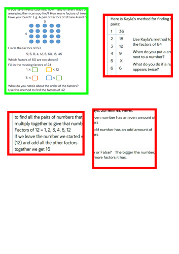 Identify multiples and factors, including finding all factor pairs of a ...