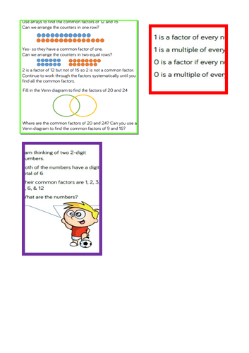 Identify multiples and factors, including finding all factor pairs of a ...
