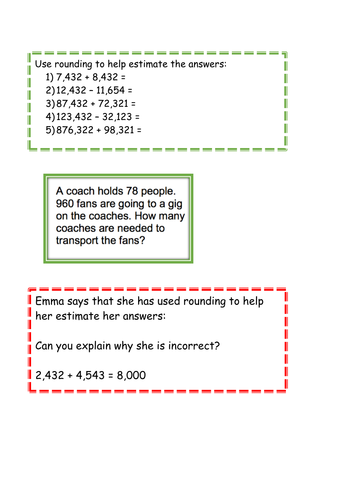 Use rounding to check answers to calculations and determine, in the ...