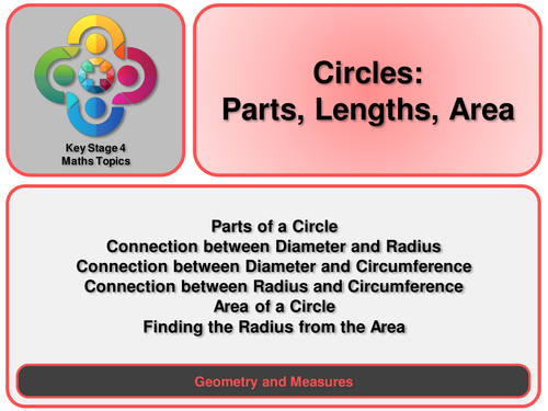 Circles - Parts, Lengths, Area KS4 | Teaching Resources