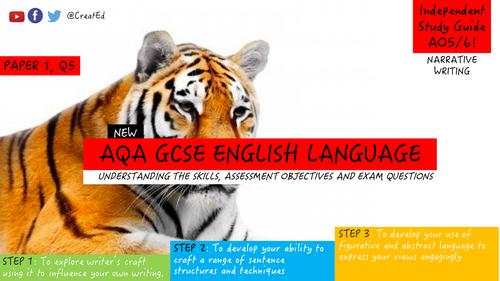 Pupil Revision Guide, NEW AQA GCSE English Language, AO5/6 Narrative ...