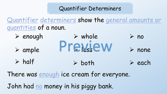 SATS Grammar Revision - Determiners | Teaching Resources