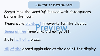 SATS Grammar Revision - Determiners | Teaching Resources