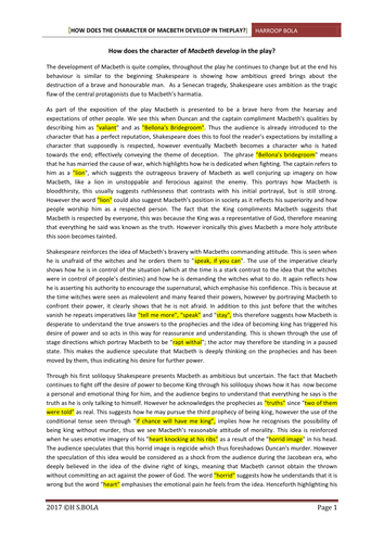 GCSE English 9-1, Grade 9 Analysis- Macbeth's Development | Teaching ...