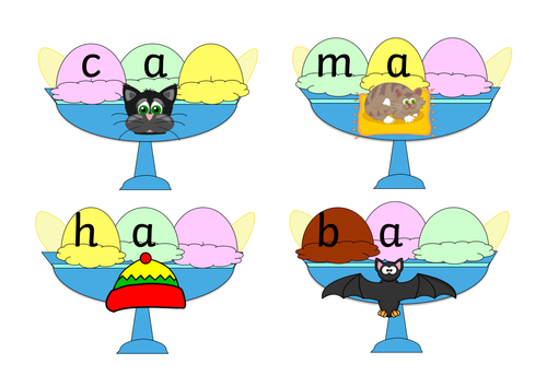 CVC Ice cream missing sound game Reception Year 1 middle and final ...