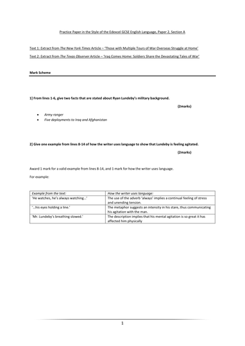 Non Fiction Extracts: Complete Mock for Edexcel Eng. Lang. GCSE, Paper ...