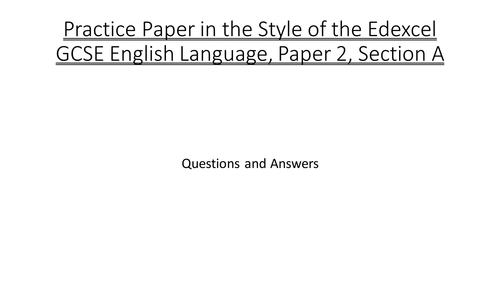 Non Fiction Extracts: Complete Mock for Edexcel Eng. Lang. GCSE, Paper ...